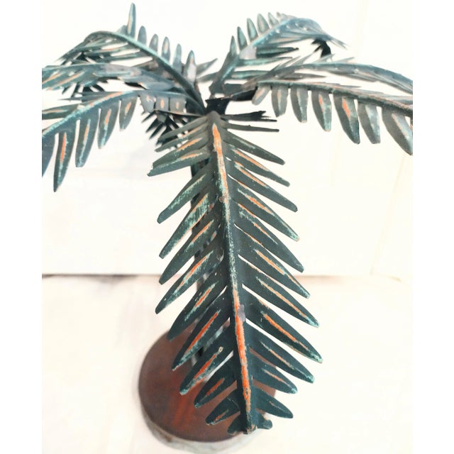 Vintage Large Metal Tole Decorative Palm Tree Statue Figure Room Decor ...