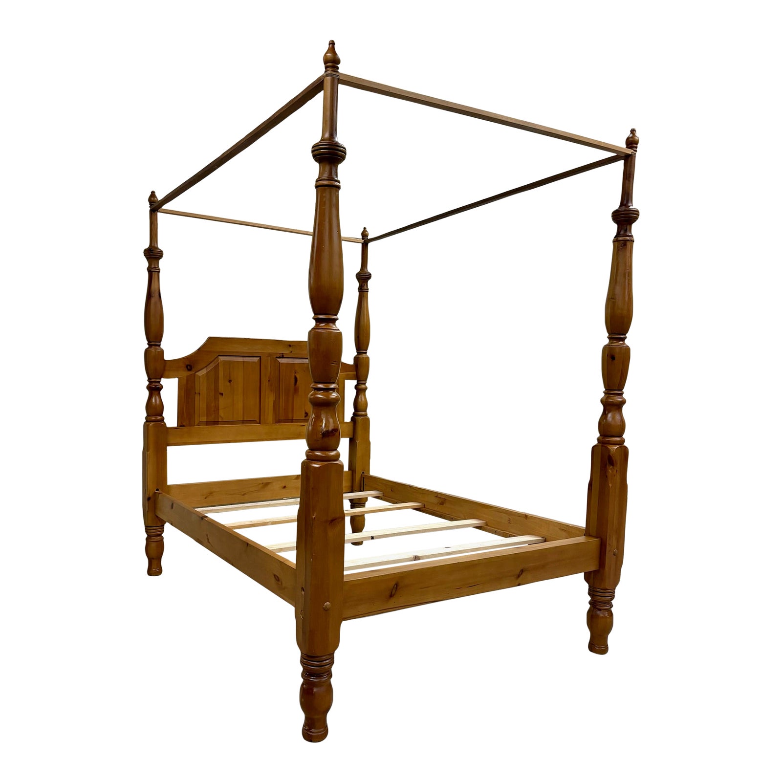 Vintage Full Size Pine Paul Bunyan Style Shaker Style Poster Canopy Bed ...