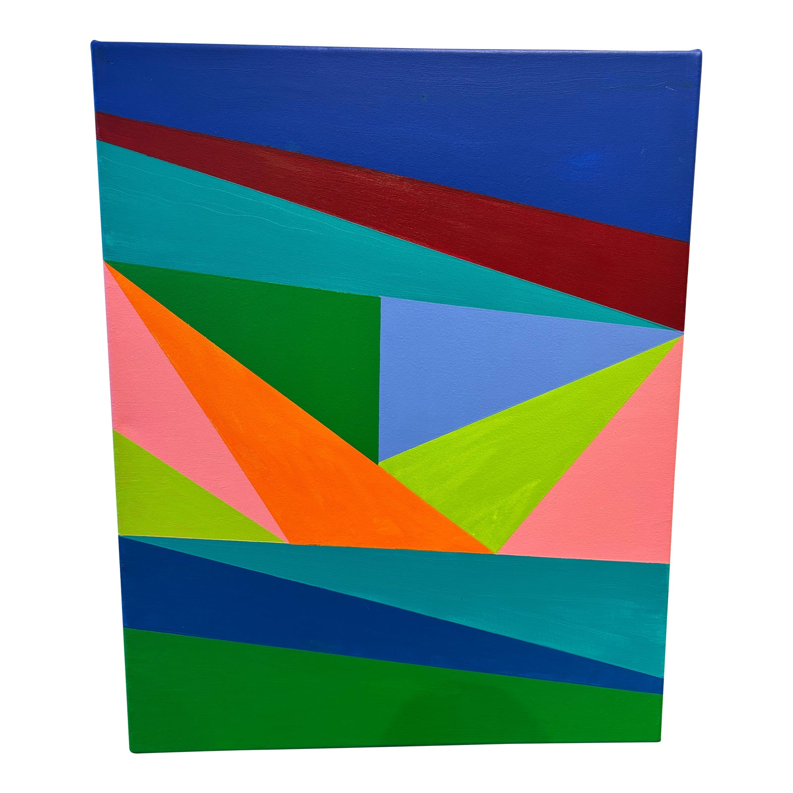 Contemporary Abstract Geometric Painting by Stanley Dean Edwards | Chairish