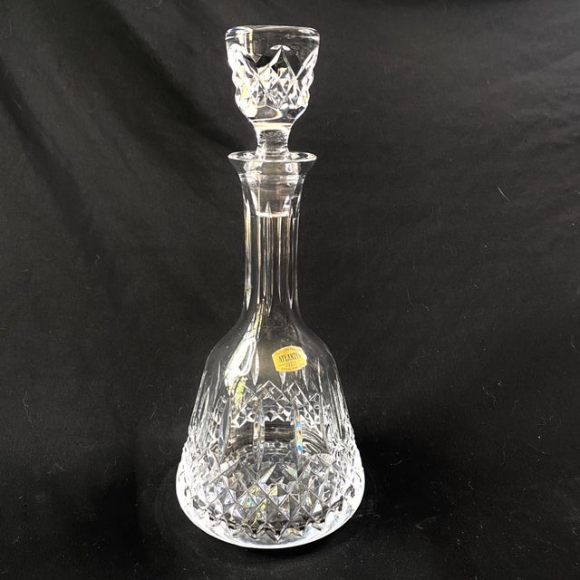 1990s Atlantis Full Lead Crystal Decanter Hand Blown and Cut Diamond ...