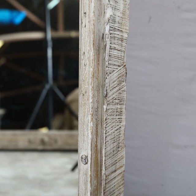 Antique Indian Bleached Teak Mirror Frame | Chairish