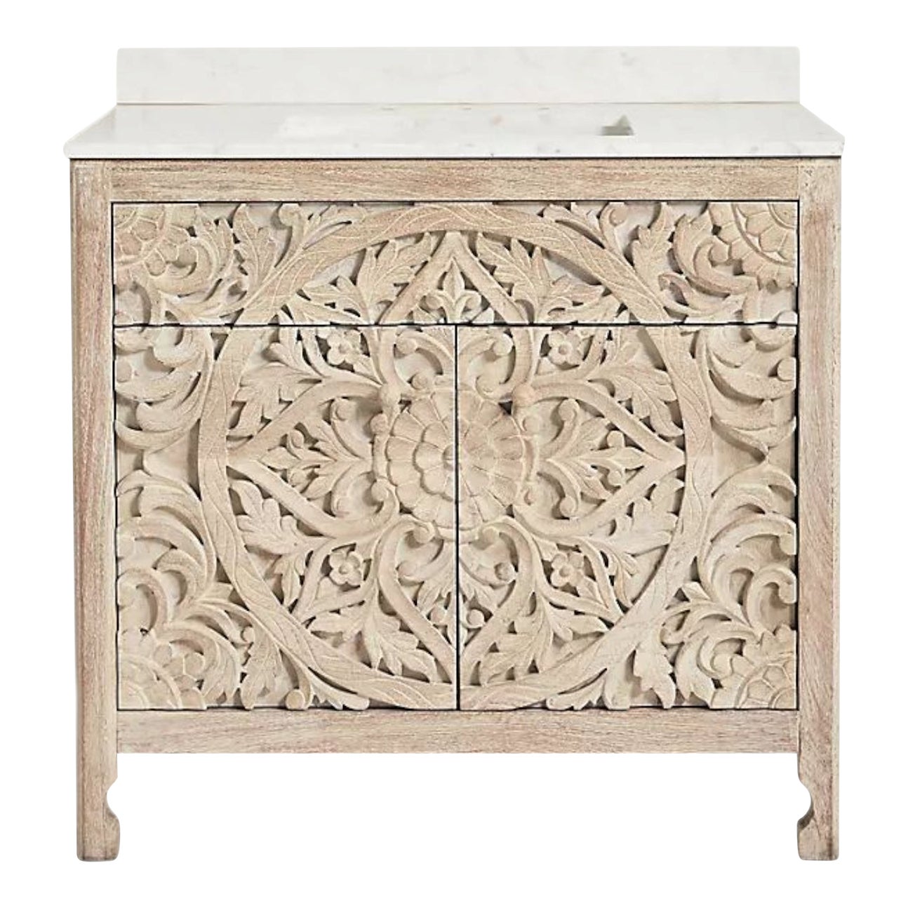 Handcarved Lombok Single Bathroom Vanity Carving Inspired Cutouts ...