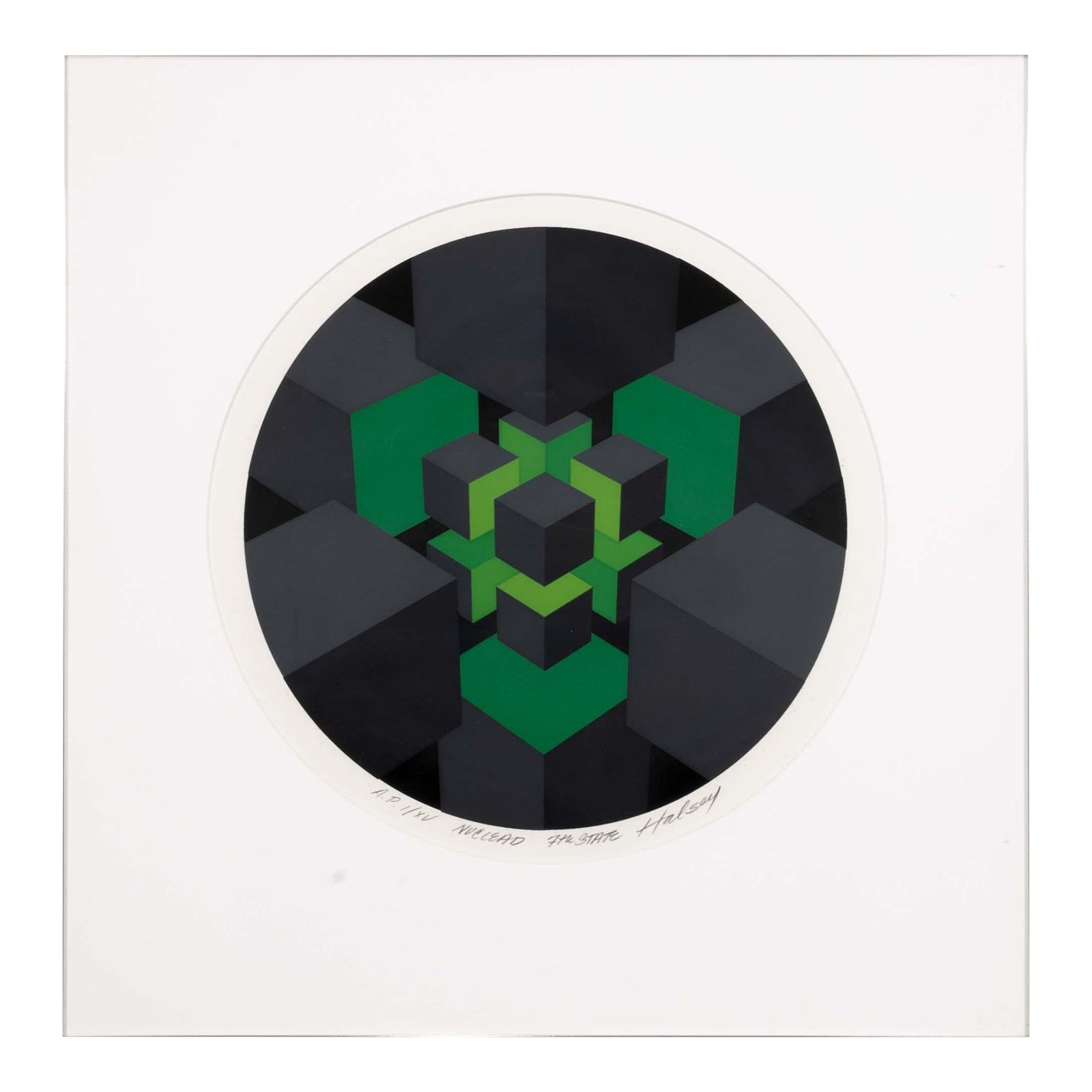 Brian Halsey Nuclead 7th State Signed Op Art Serigraph Ap I/Xv Framed ...