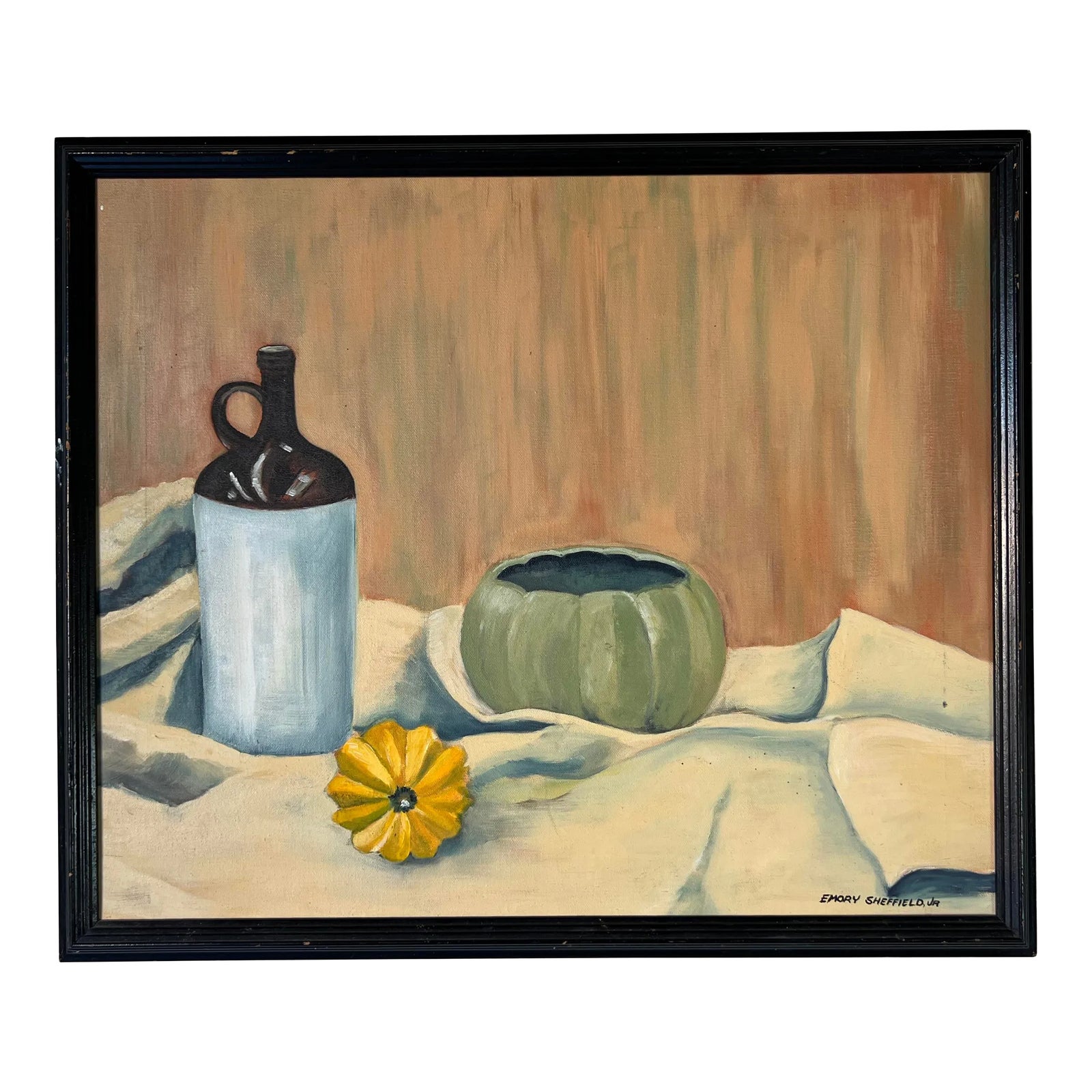 70's Emory Sheffield Still Life Oil Painting, Framed | Chairish