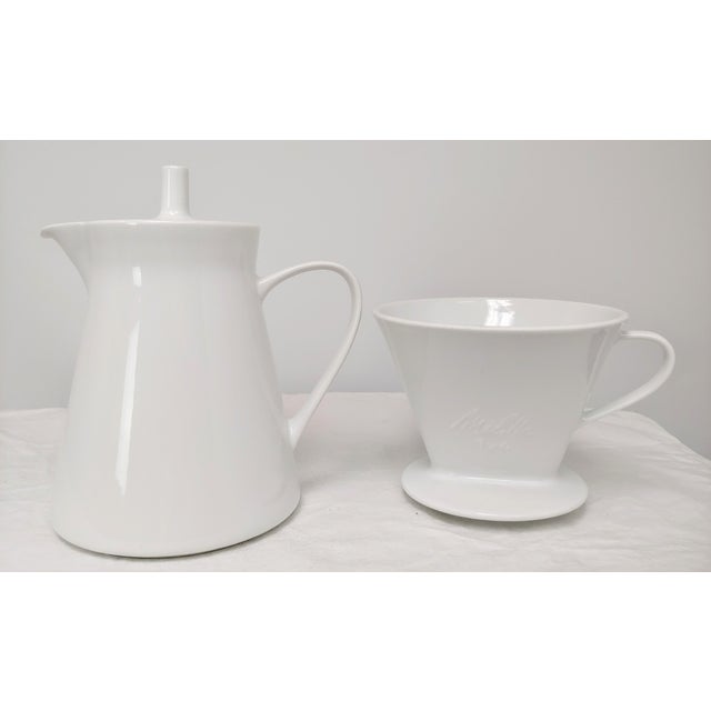 Melitta White Porcelain Coffee Filter and Carafe Set, Set of 2 | Chairish