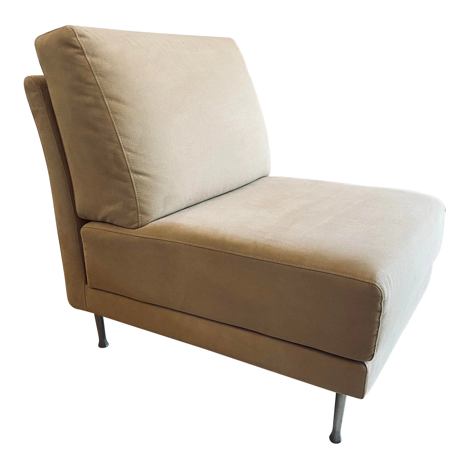 Natuzzi Upholstered Modern Ultrasuede Chair | Chairish