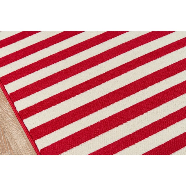 Momeni Baja Red Stripe Indoor/Outdoor Rug - 7'10" X 10'10" | Chairish