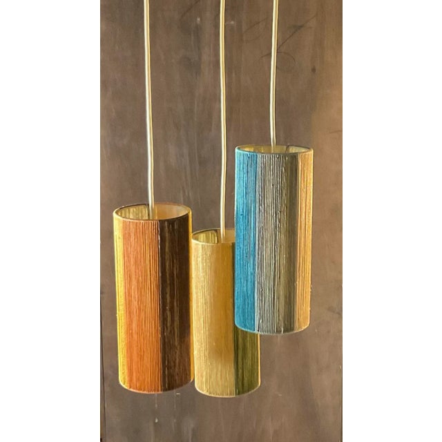 Vintage 50s 60s Mid-Century Triple, Multiple Color Yarn String Shades ...