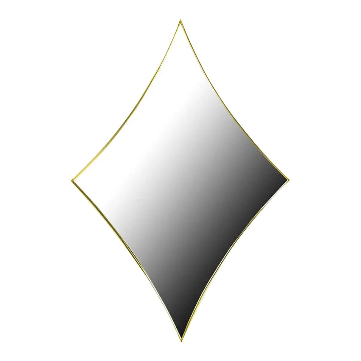 1960s Brass Rhombic Arc Framed Mirror | Chairish