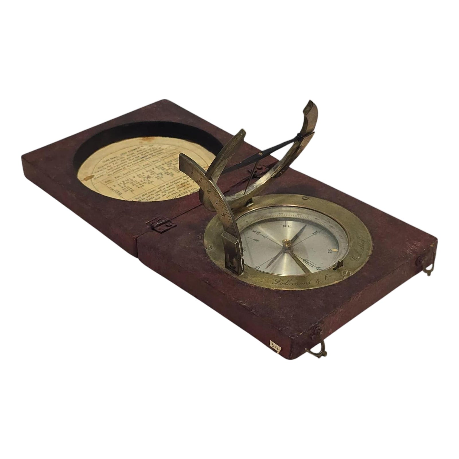 Portable Sundial in Wooden Case, 1880s | Chairish