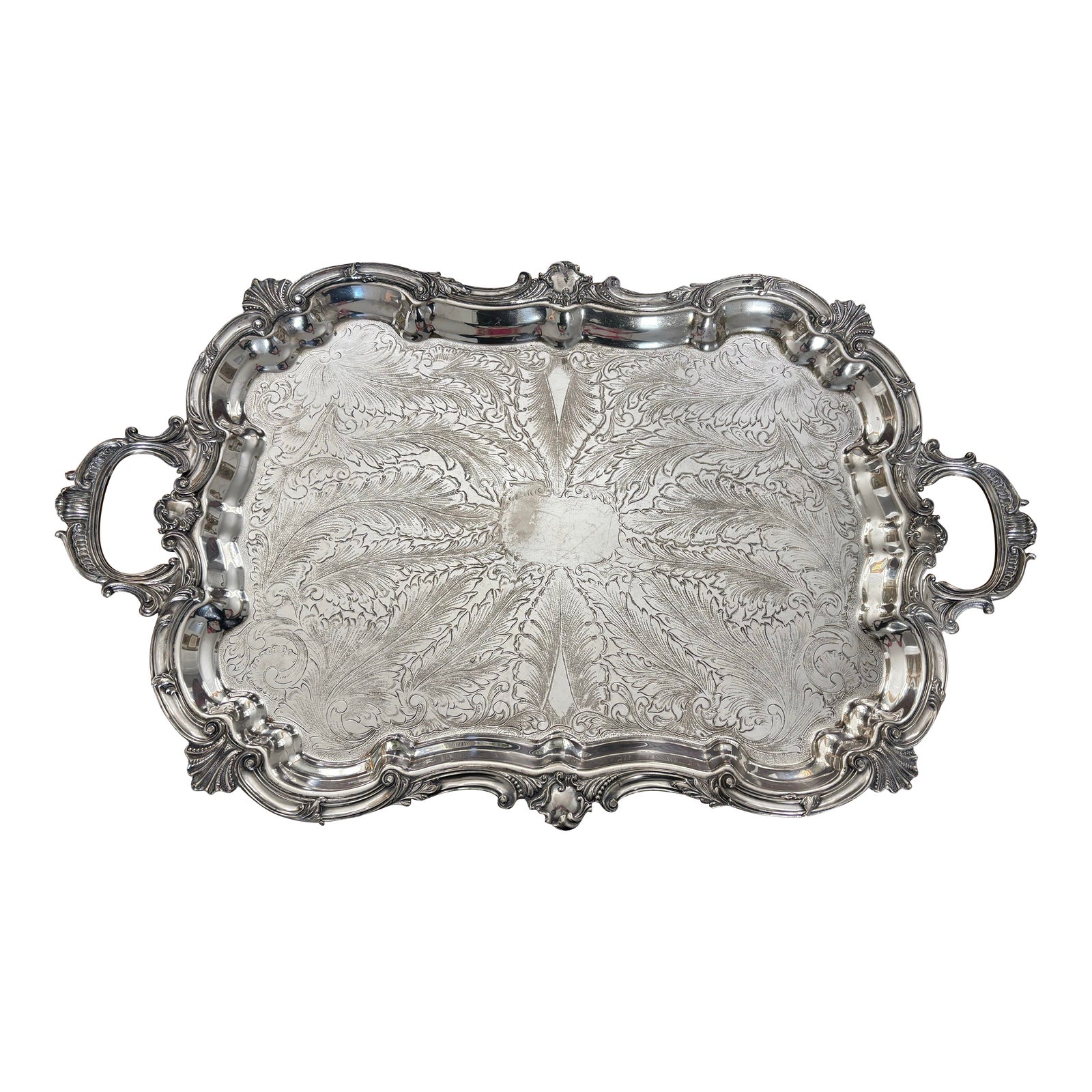 Mid to Late 19th Century Birmingham Silver Company Extra Large Footed ...
