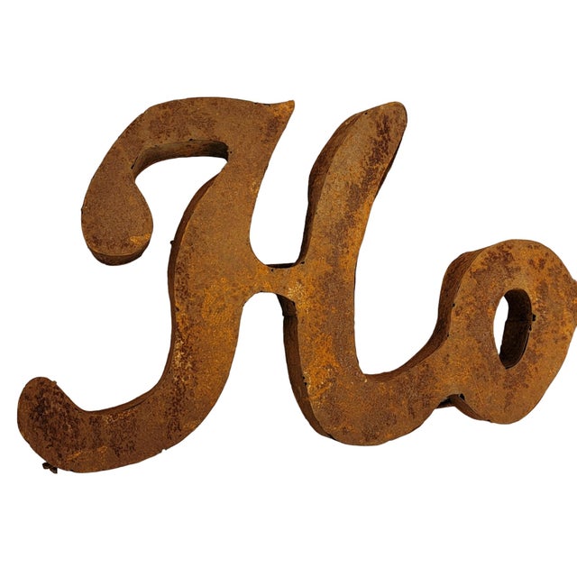 1970s Vintage Handmade Thin Sheet Metal Hollywood Sign | Chairish