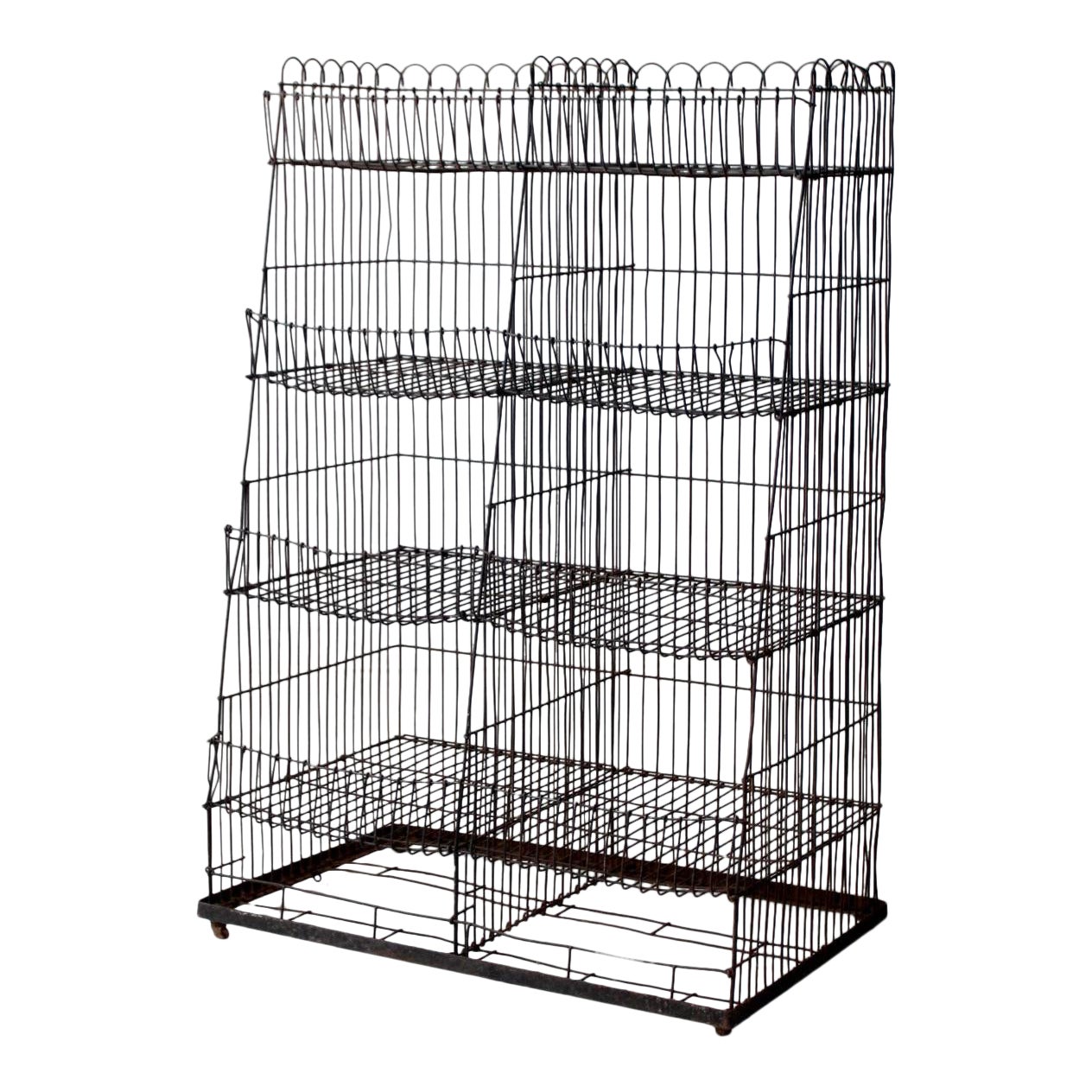 Vintage Black Wire Shelf Rack | Chairish