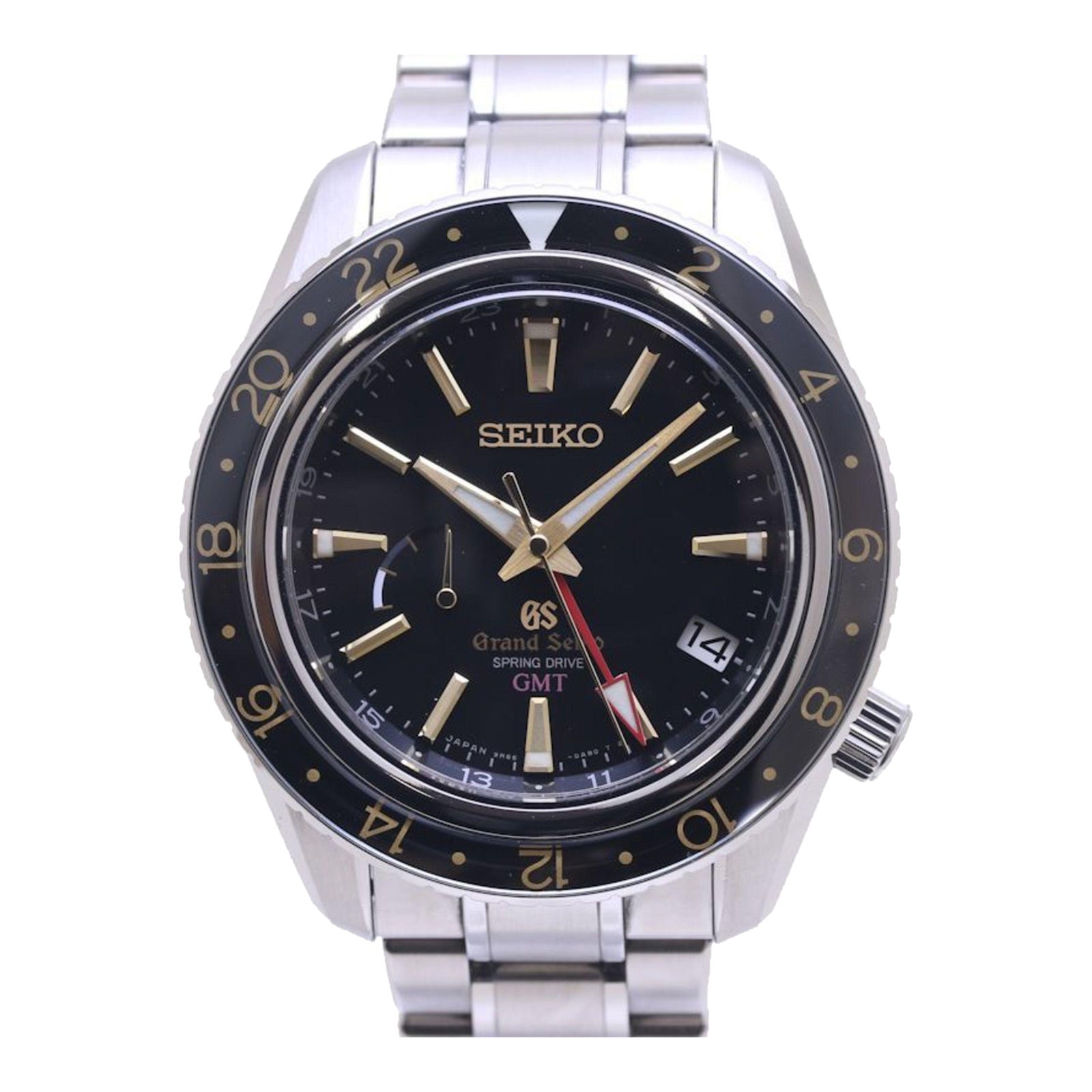 Seiko Grand Gs Spring Drive Gmt Bright Titanium Sbge015 9R66-0Af0 ...