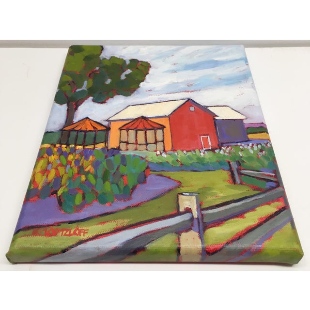 "The Red Barn" Contemporary Expressionist Farm Landscape Oil Painting ...