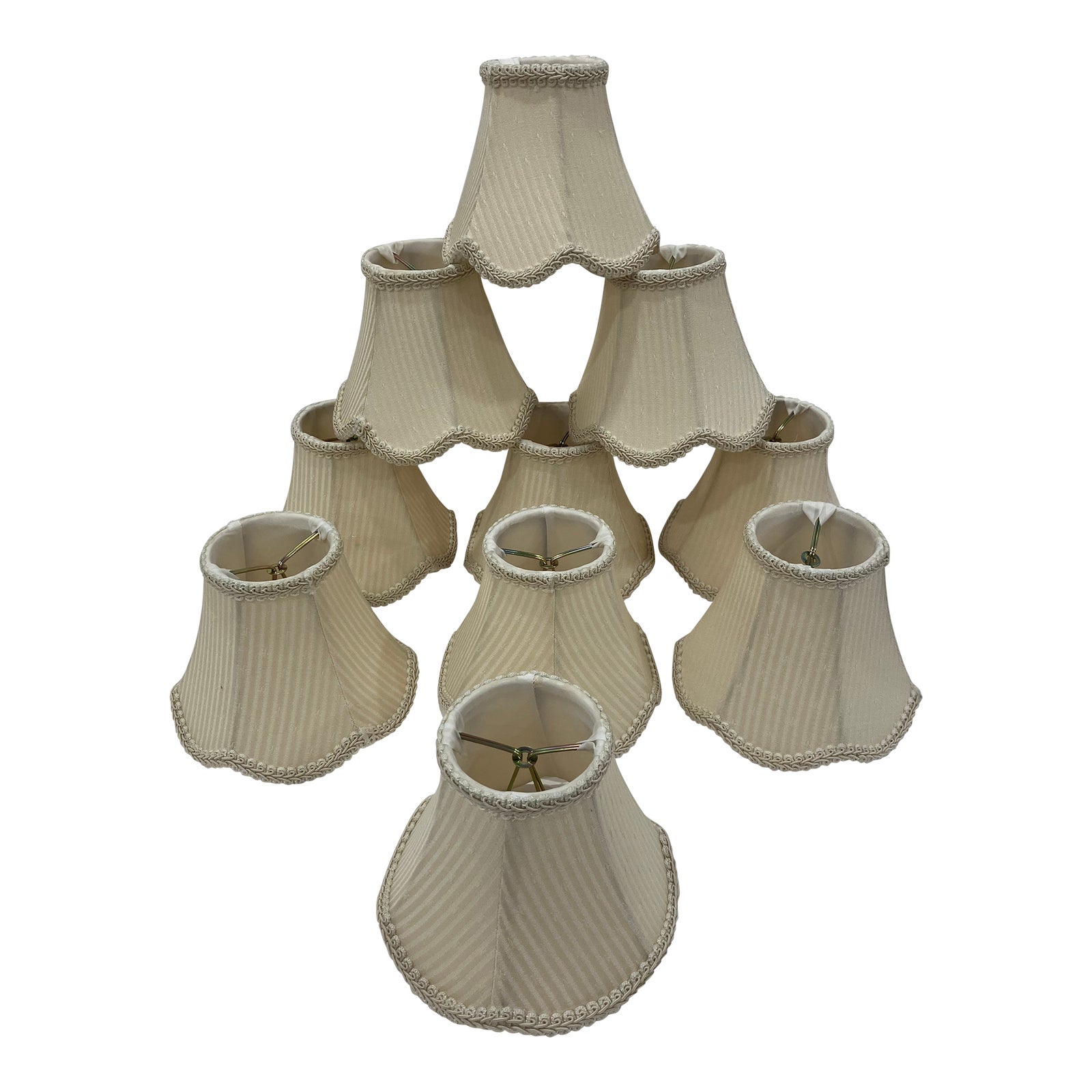 Set of 10 Vintage Custom Chandelier Shades | Chairish