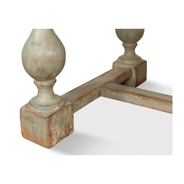 Country Antique Sage Dining Table | Chairish