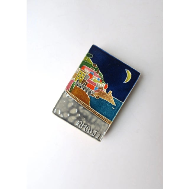 Italian Matchbox Amalfi Coast Ceramic Tile | Chairish