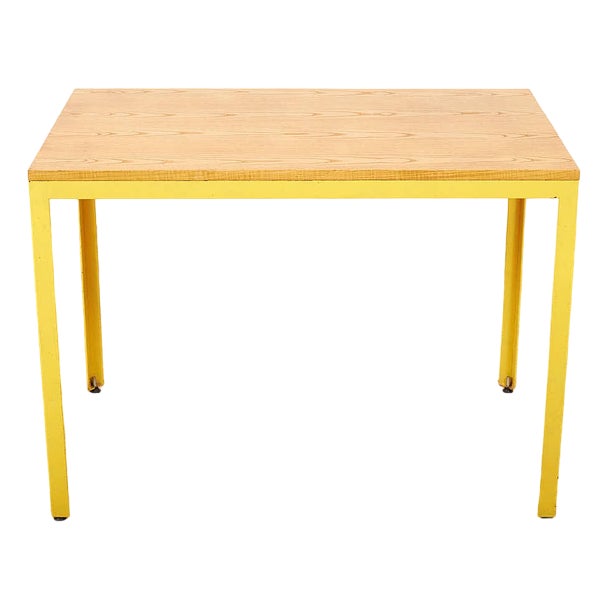 Yellow Kitchen Table in Steel and Ash Wood from Victoria Möbel, 1959 ...
