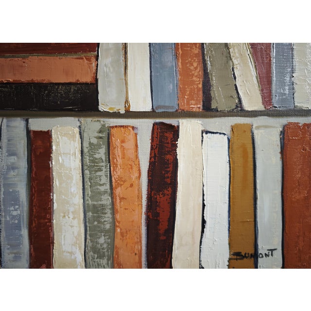 Temps De Lecture– Original Abstract Library, Oil Paint, Contemporary ...