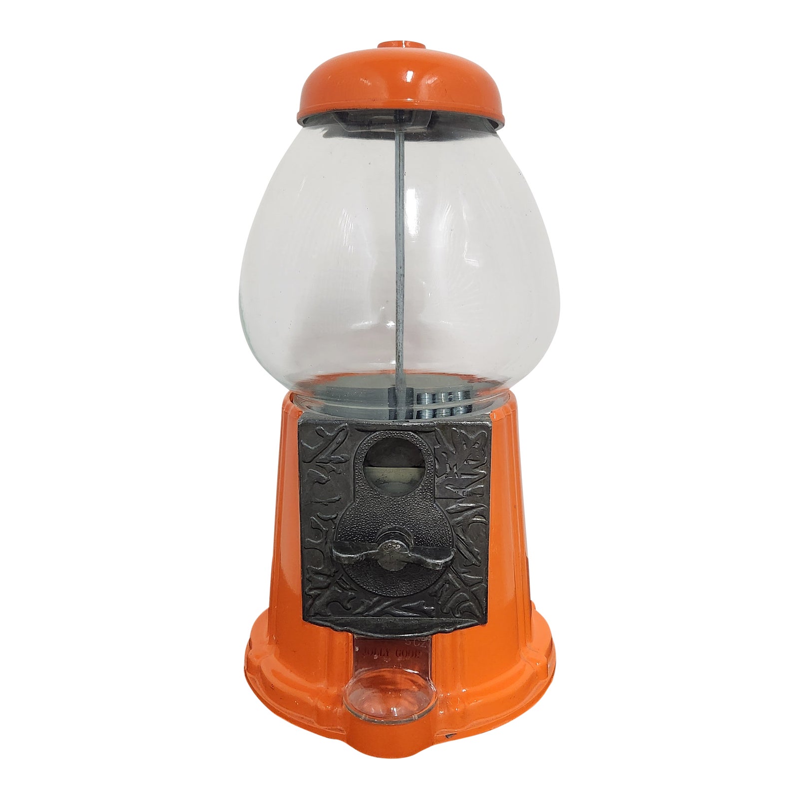 Vintage 1980s Jolly Good Orange Gumball Machine Candy Dispenser | Chairish