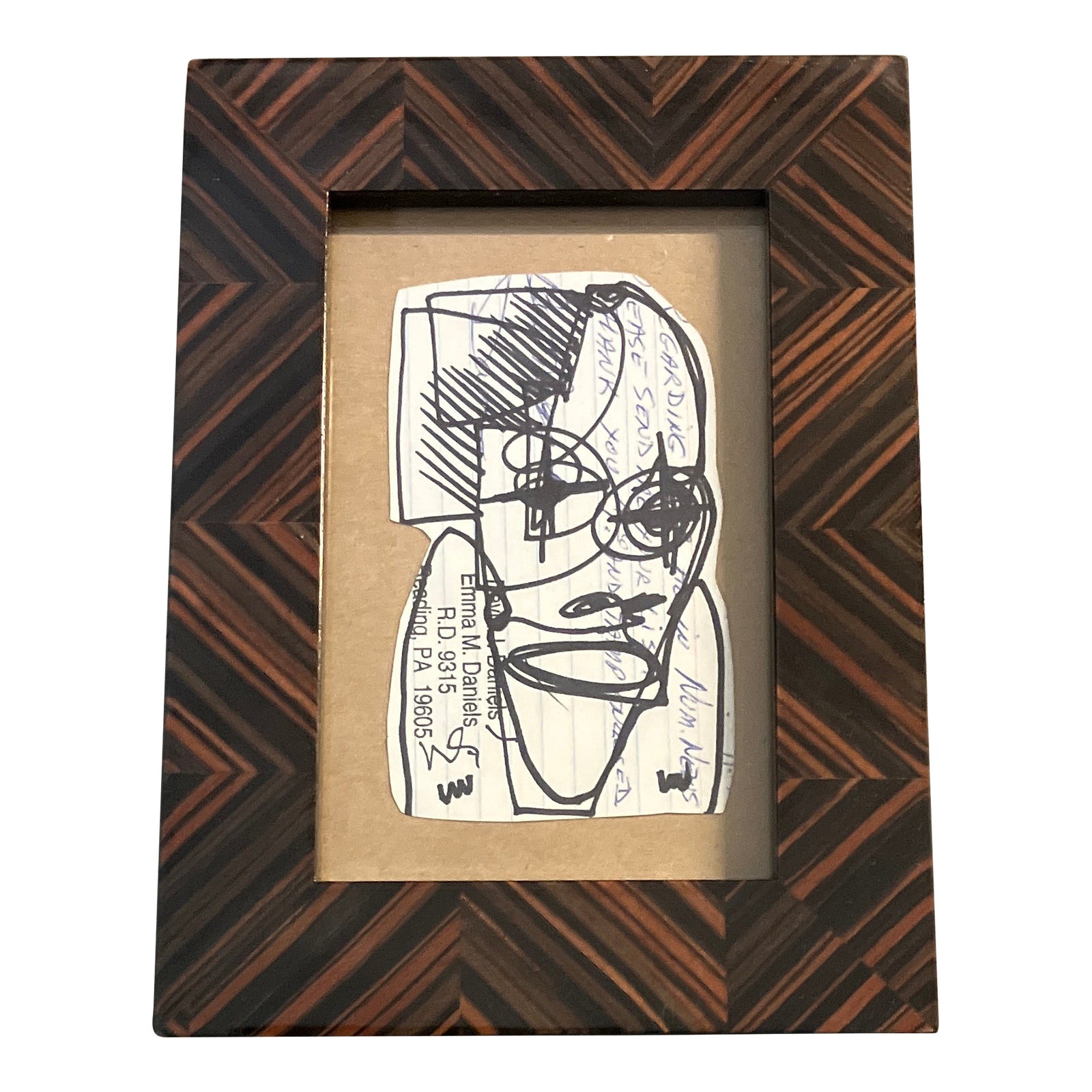 Contemporary Original Wayne Cunningham Abstract Marker Drawing Fancy ...
