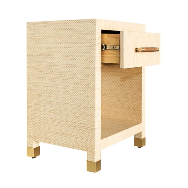 Matthew Izzo Home - Pelham Grasscloth Side Table | Chairish