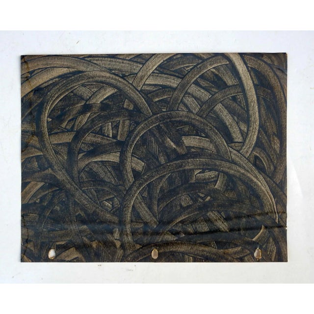 Vintage Mid Century Abstract Dark Gray Study Painting | Chairish