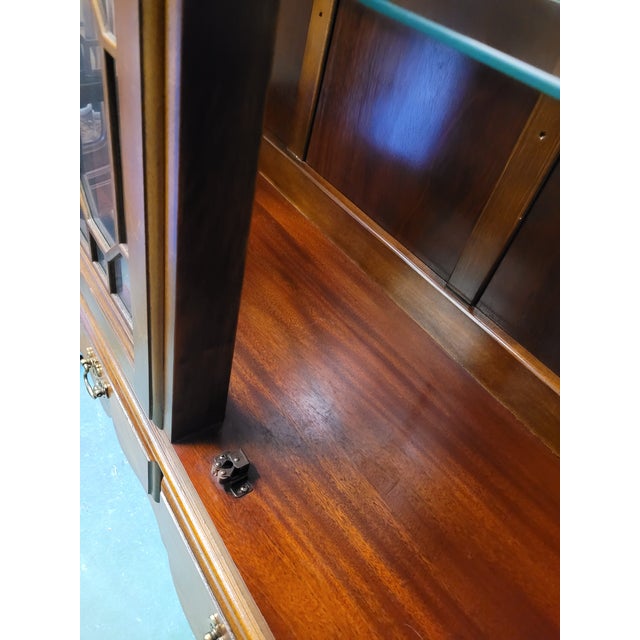 1980s Tall Chippendale Display Cabinet American Drew | Chairish