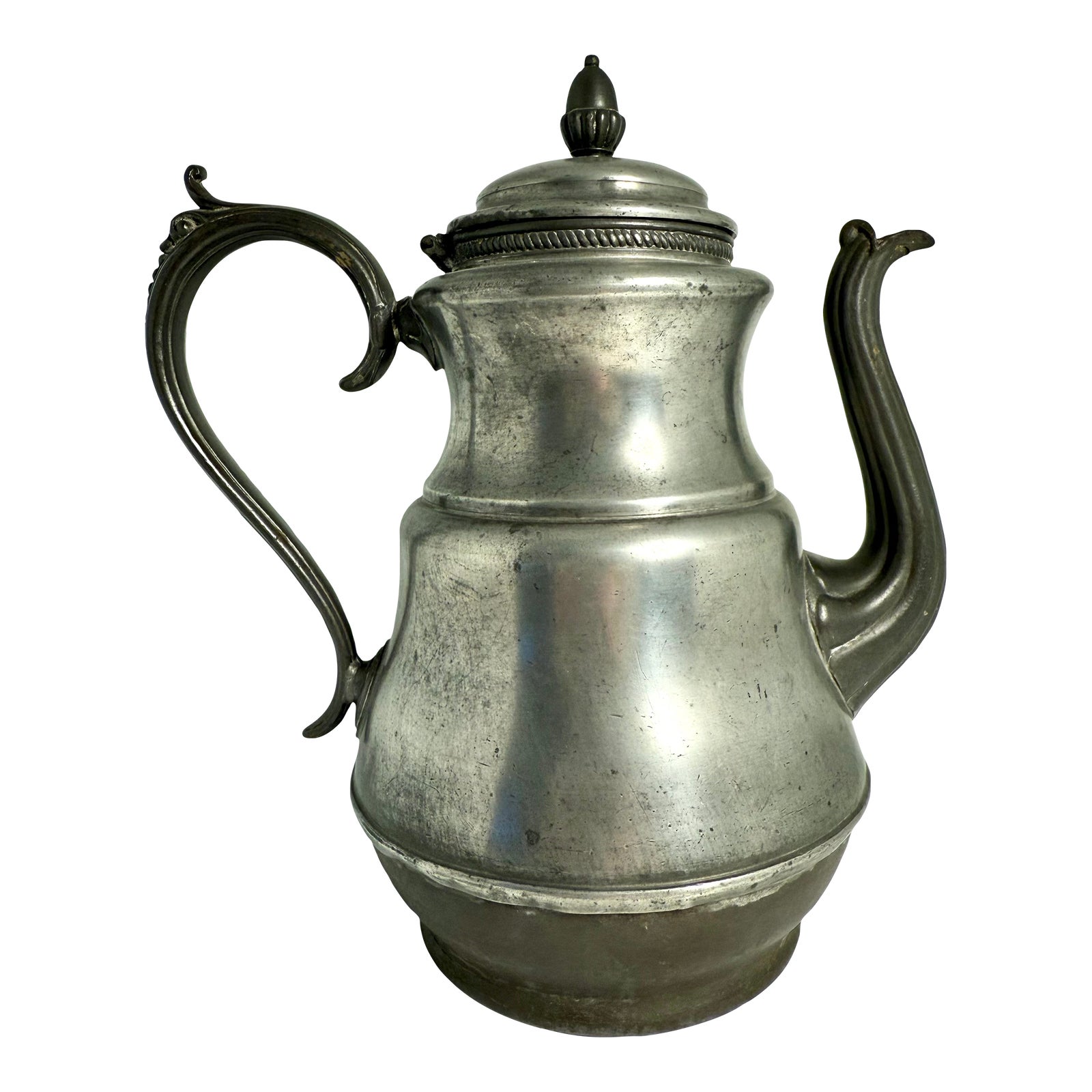 Civil War Era Pewter Coffee Pot (E. B. Manning Patent June 1862) | Chairish