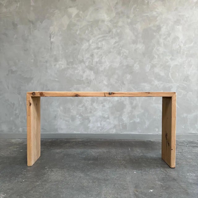 Cypress Wood Waterfall Style Console Table | Chairish