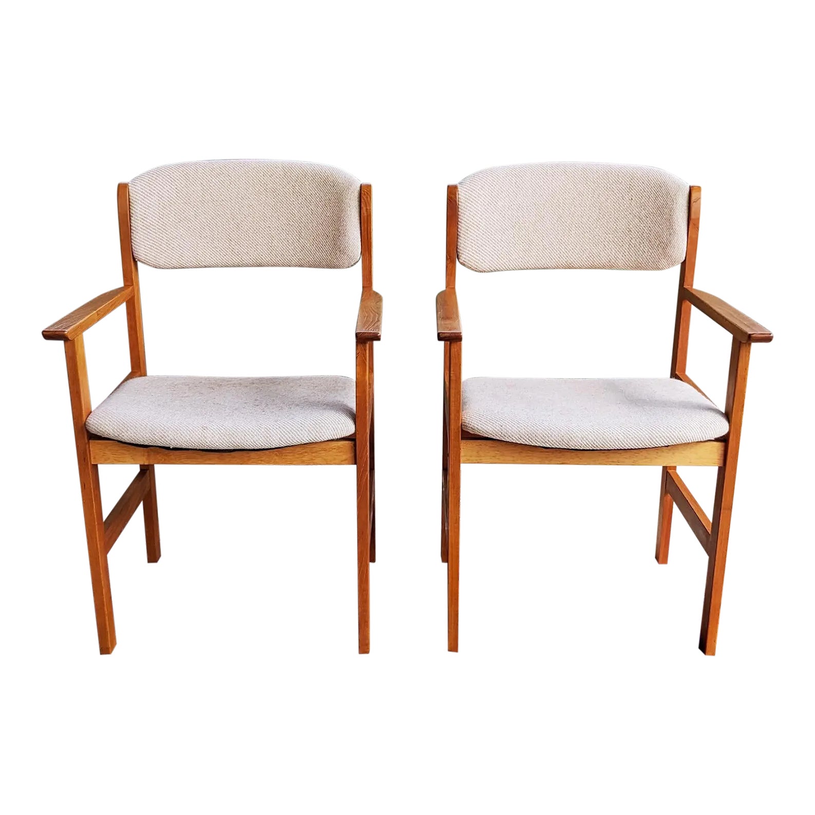 1970s Mid-Century Danish Modern Accent Side Captain Lounge Chairs by ...