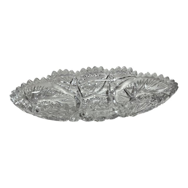 Vintage Imperial Glass Oval Relish Dish-Pinwheel Pattern | Chairish
