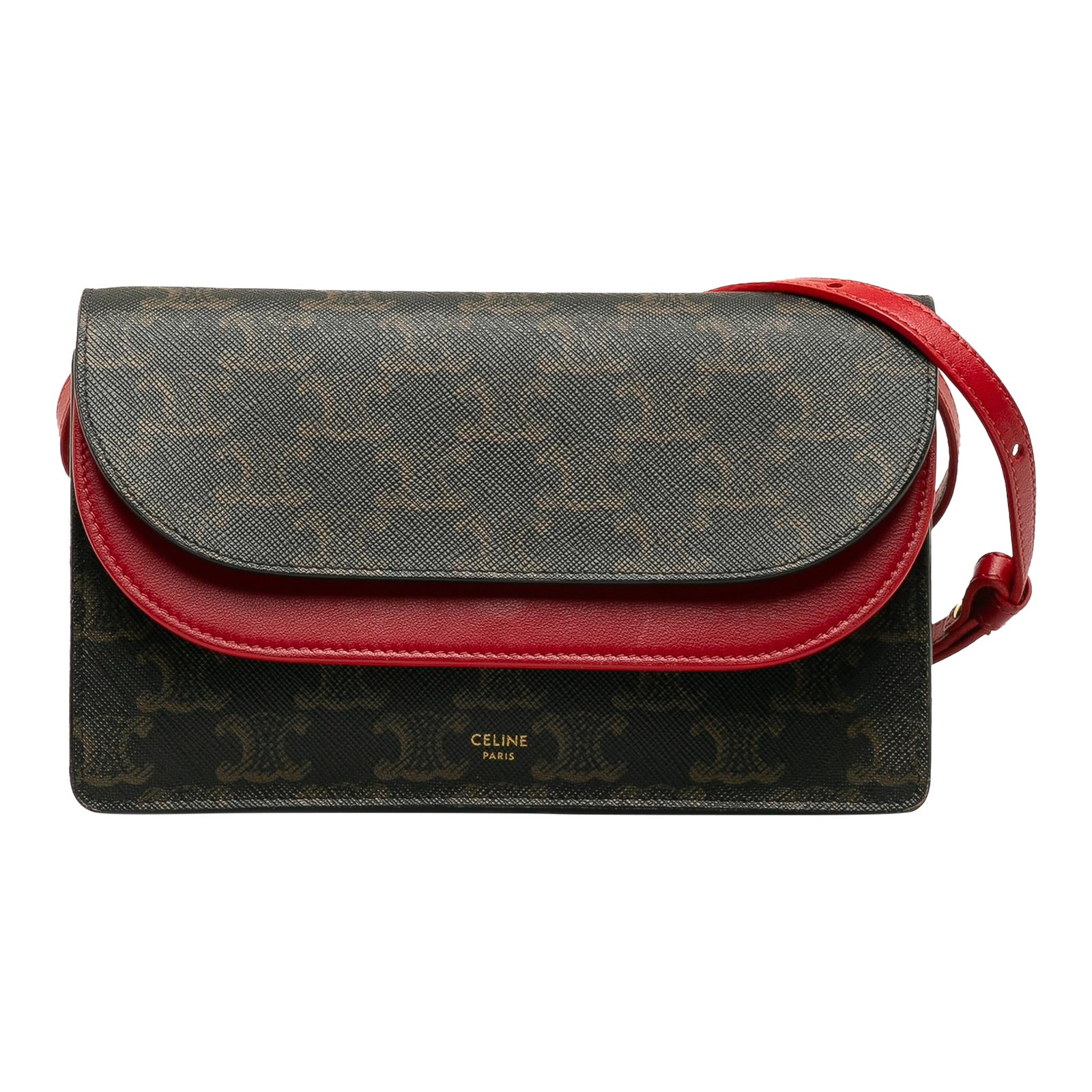 Celine Triomphe Wallet On Strap Crossbody Bag | Chairish
