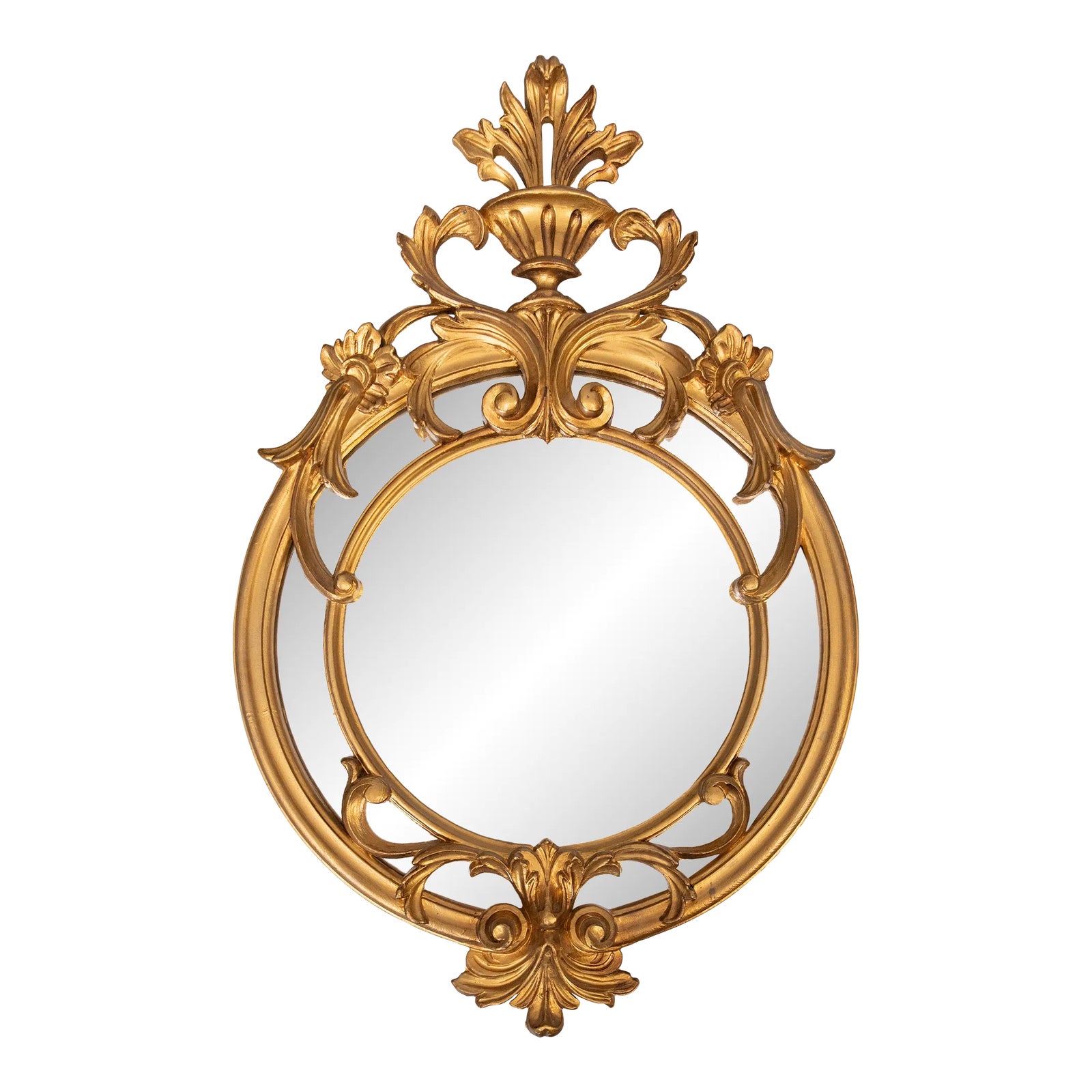 Vintage Italian Neoclassical Style Gilt Mirror With Crest | Chairish