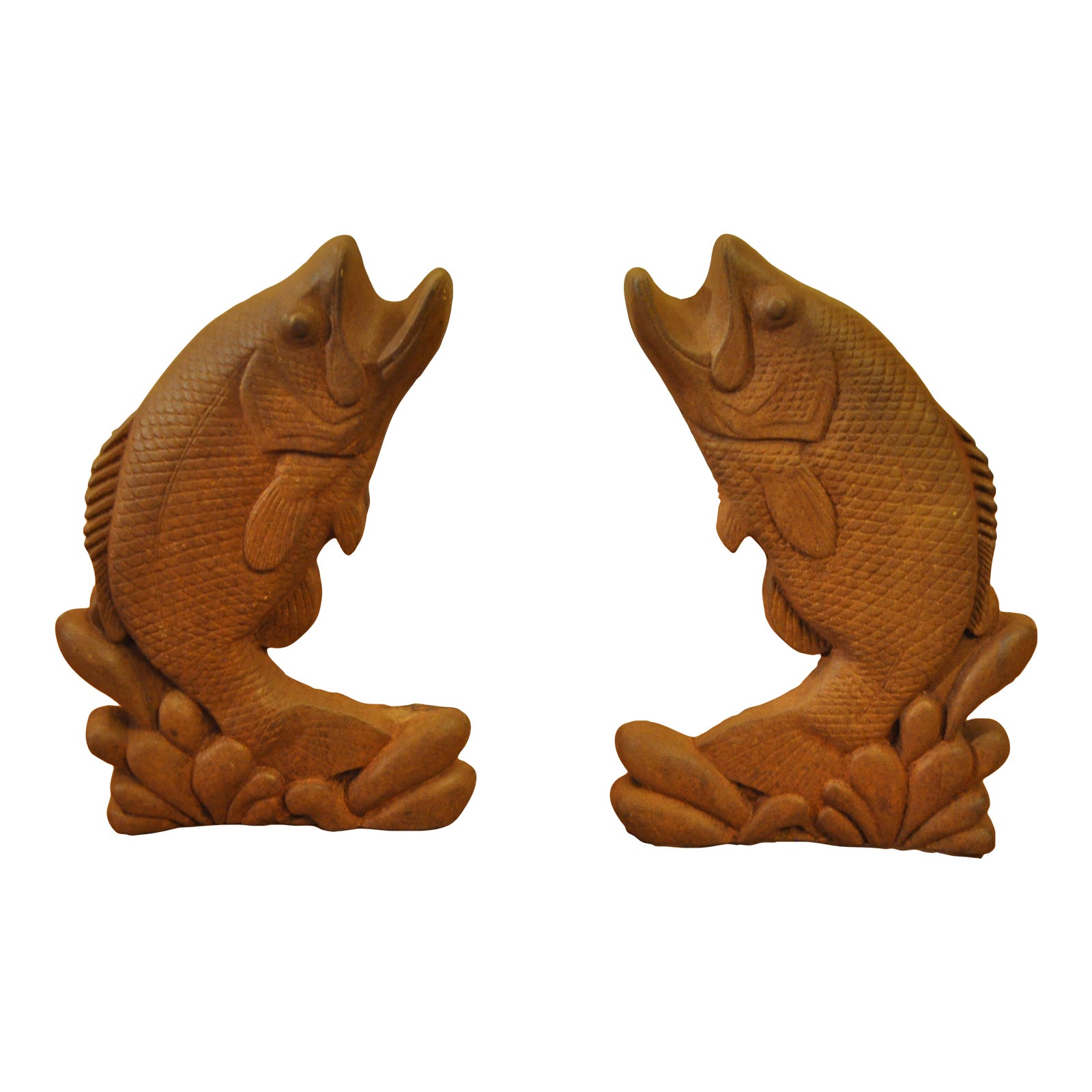 Early 20th Century Leaping Fish Andirons- a Pair | Chairish