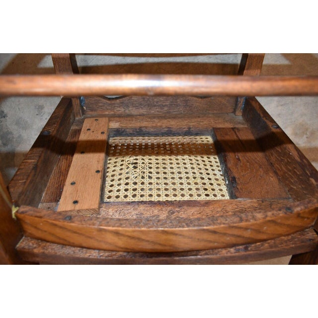 Vintage Mid Century Oak Pressback Cain Chairs - Set of 5 | Chairish