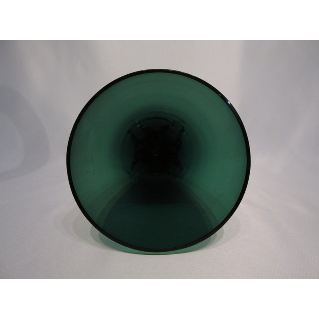 1950s Tiffin Killarney Green Glass Vase | Chairish