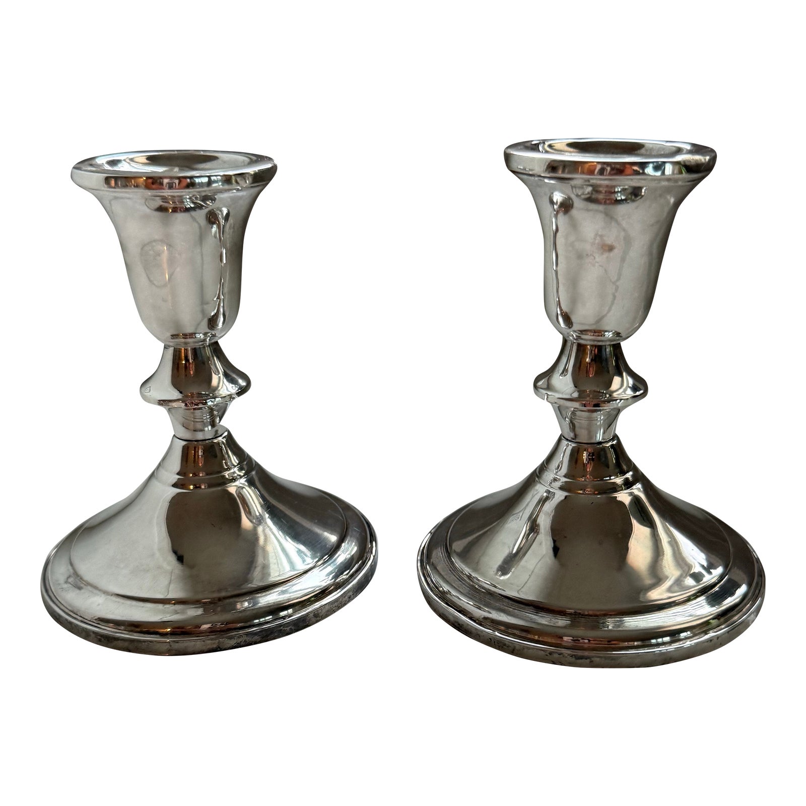 Sterling Silver Towle Candlesticks - A Pair | Chairish