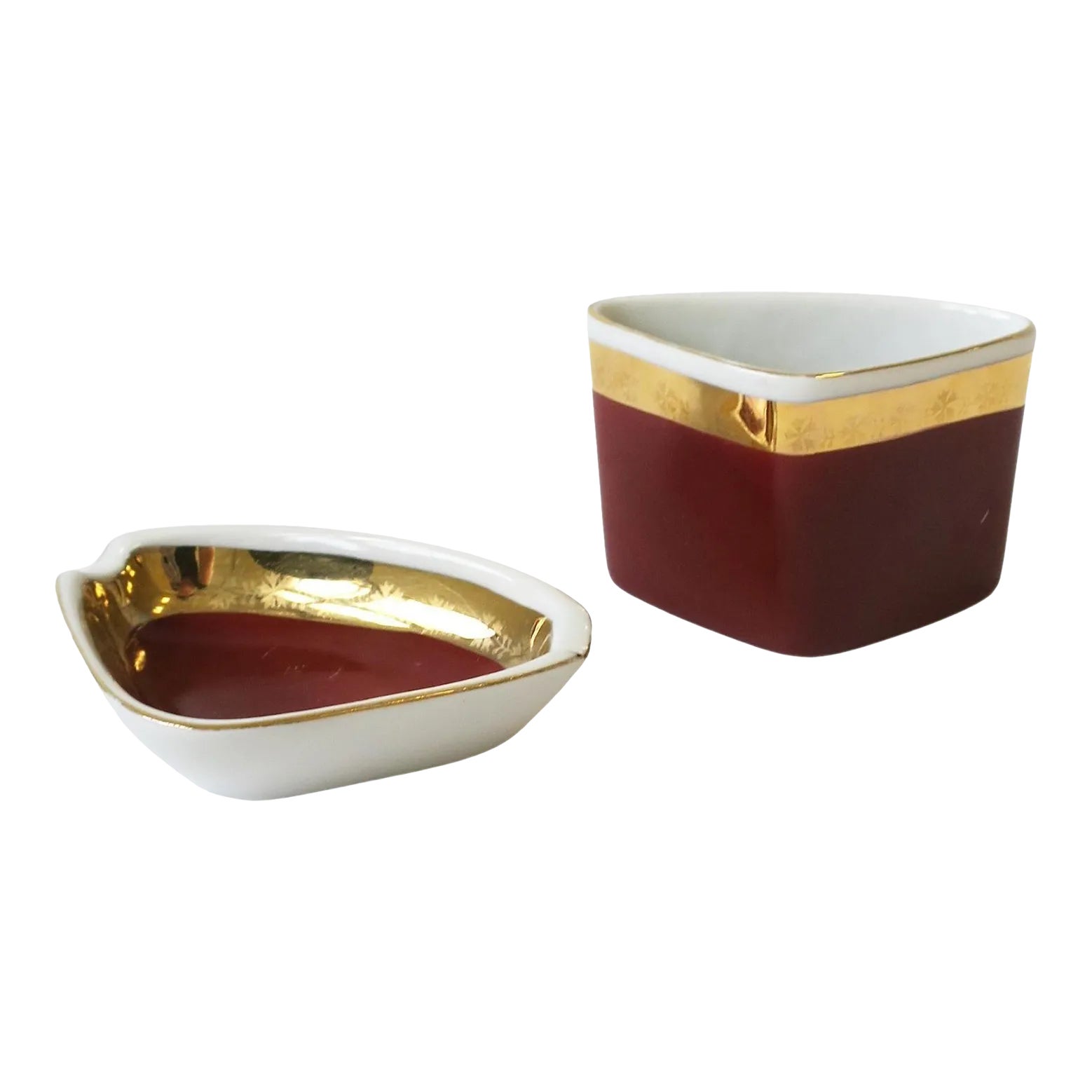 Midcentury Modern Porcelain Ashtray and Cigarette Holder Set from ...