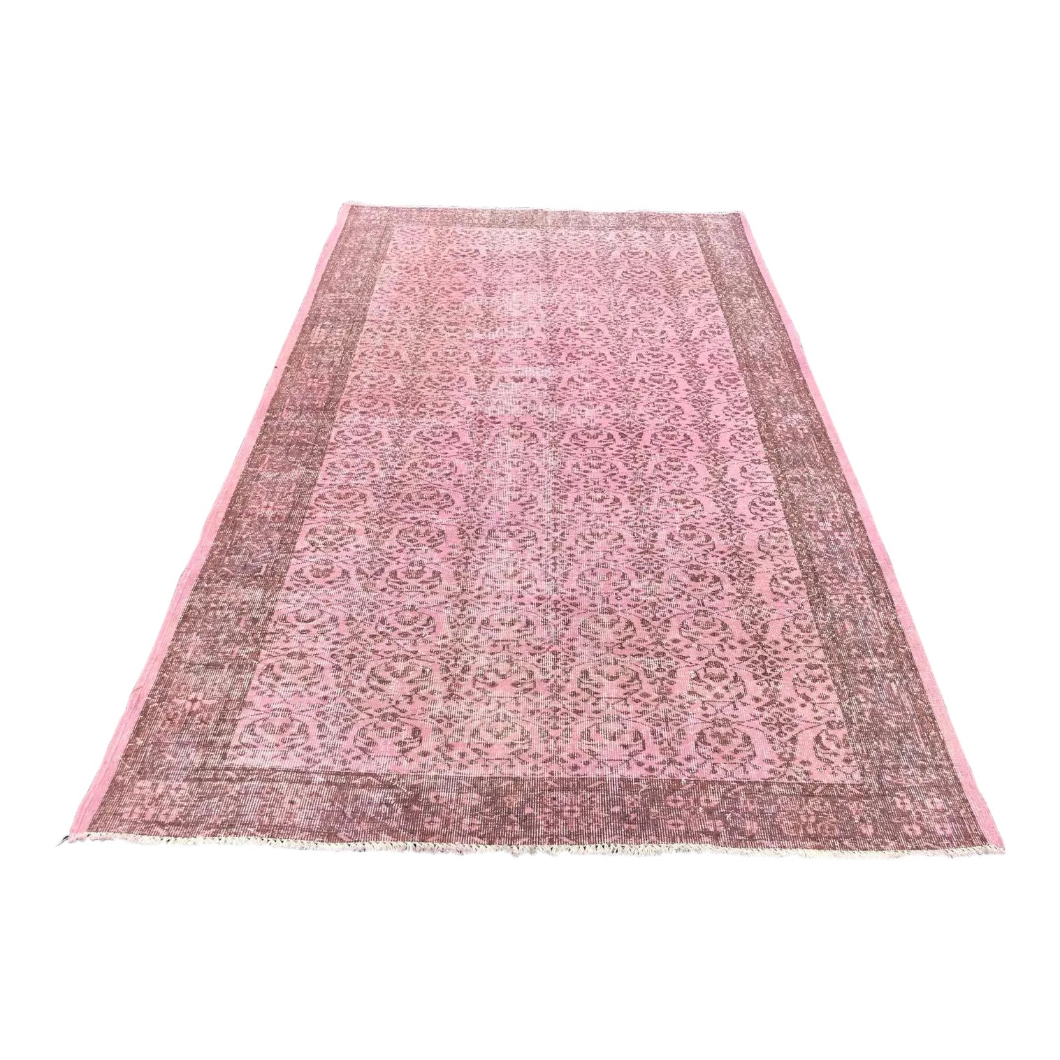 Vintage Bohemian Turkish Pink Rug - 5'8" x 8'10" | Chairish