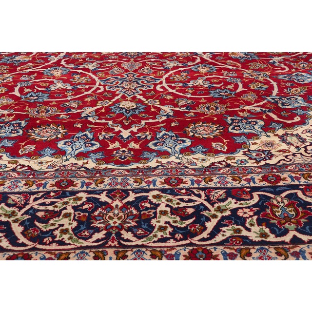 Vintage Red Persian Isfahan Rug - 10'11 X 15'01 | Chairish