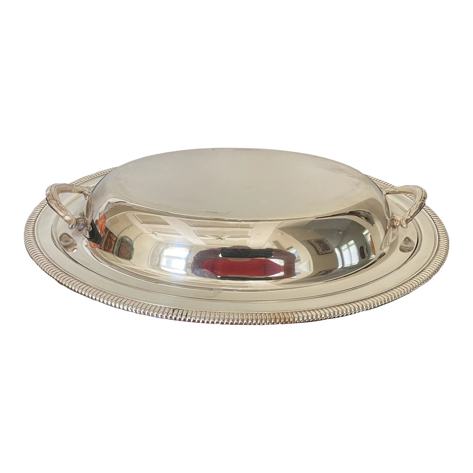 Vintage Silverplate Oval Serving Dish With Cover | Chairish
