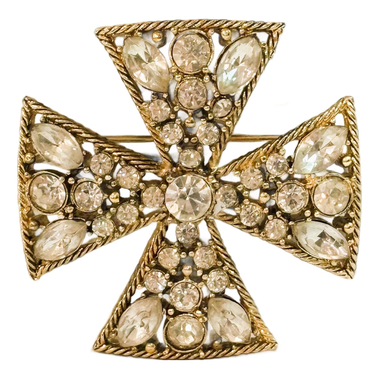 Vintage Collectible Rhinestone Maltese Cross in the Manner of Chanel ...
