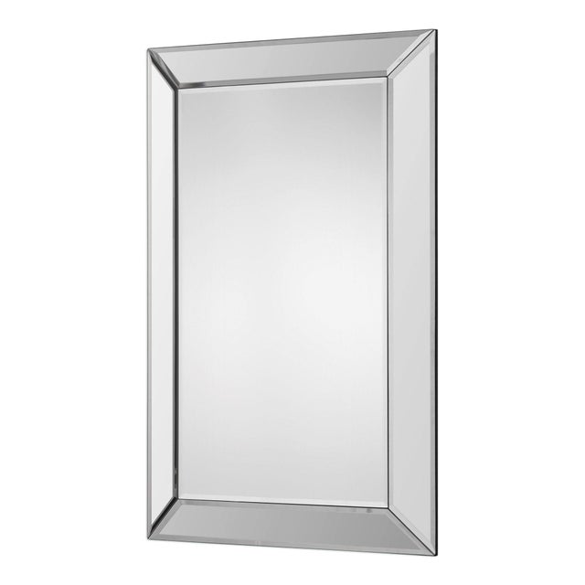 Beveled Frameless Rectangular Mirror | Chairish
