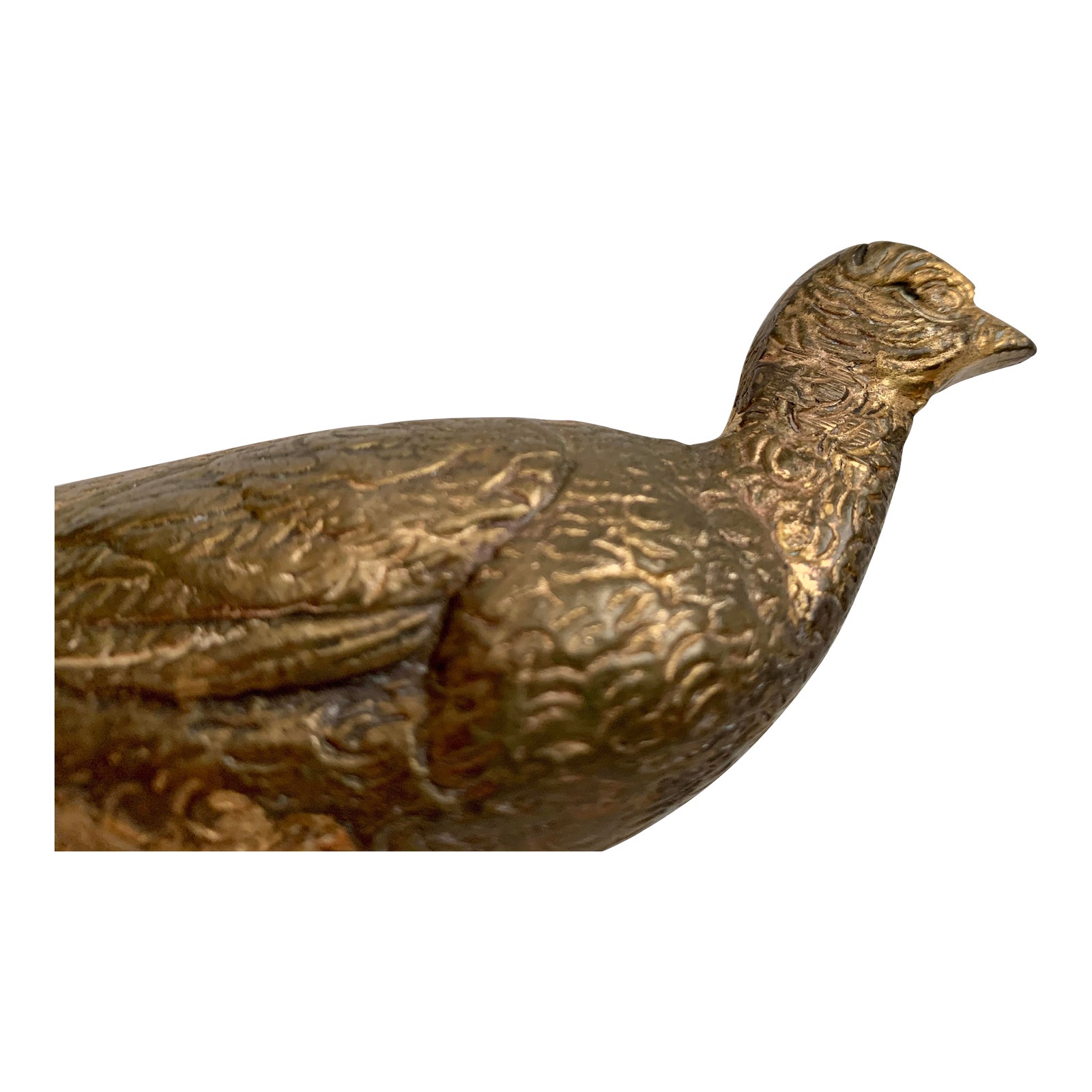 Hollywood Regency Art Deco Brass Pheasant Bird Figurine | Chairish