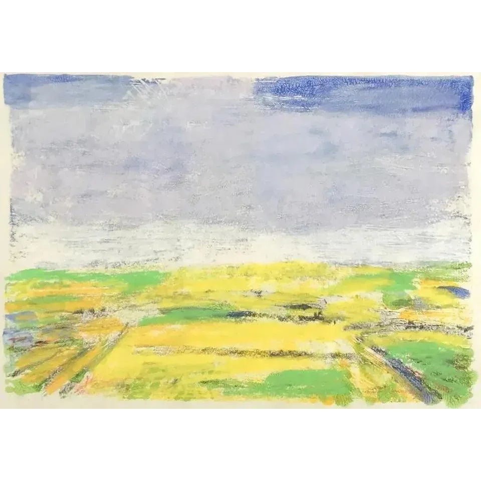"Hermosa Beach, High Blue Sky" Contemporary Abstract Pastel Drawing by ...
