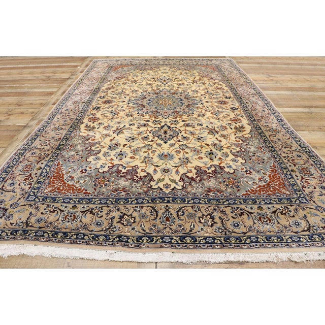Vintage Persian Nain Rug, 08'01 X 12'09 | Chairish