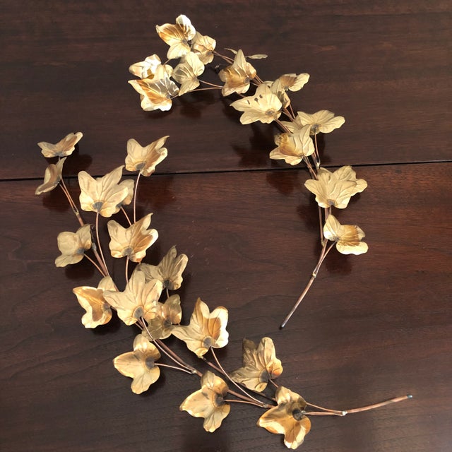 Mid-20th Century Brass & Copper Ivy Wall Art Sprays — a Pair | Chairish