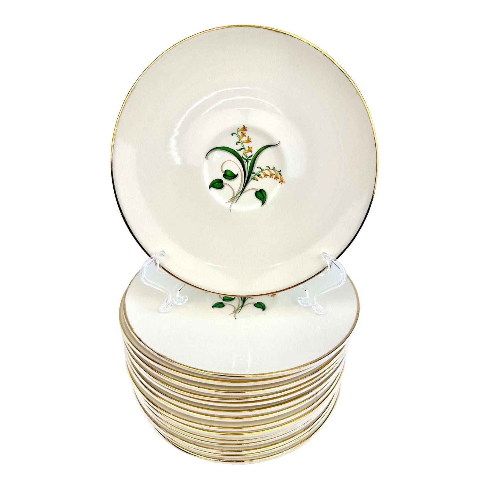 1940s Vintage Edwin Knowles Forsythia Hand Painted Appetizer Luncheon ...